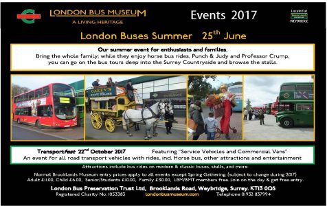 Summer 2017 - A5 Landscape Advert - London Bus Museum