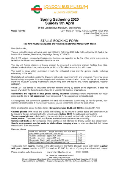 Stall Holder Application form SG2020_Page_1 – London Bus Museum