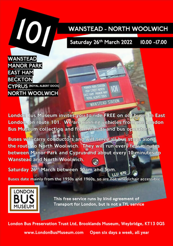 Route 101 Running Day 2022 - London Bus Museum