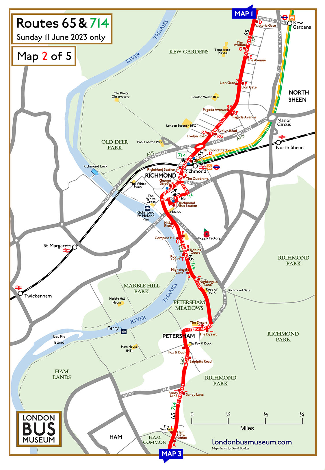Routes 65 71 Map 2 London Bus Museum