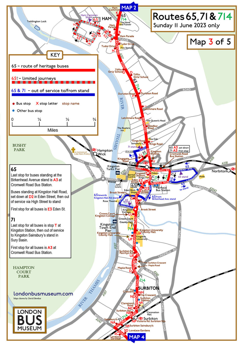 Routes 65 & 71 map 3 - London Bus Museum